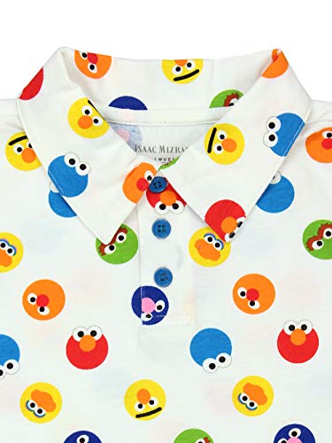 Isaac Mizrahi Loves Sesame Street Gang Elmo Baby Toddler Polo Collared Shirt (24 Months, White/Multi)