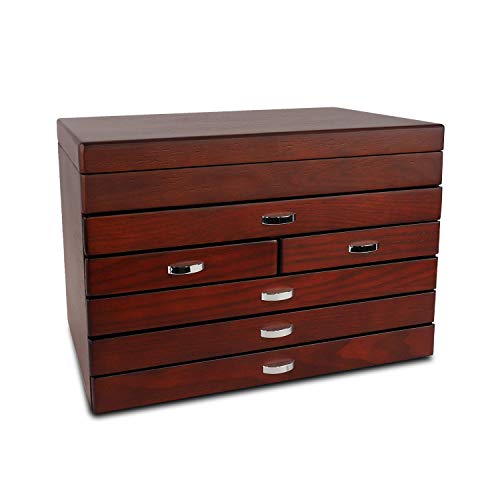 TITISKIN Large Wooden Jewelry Box women organizers organizer girls small bulk full length mirror stand up vintage gift
