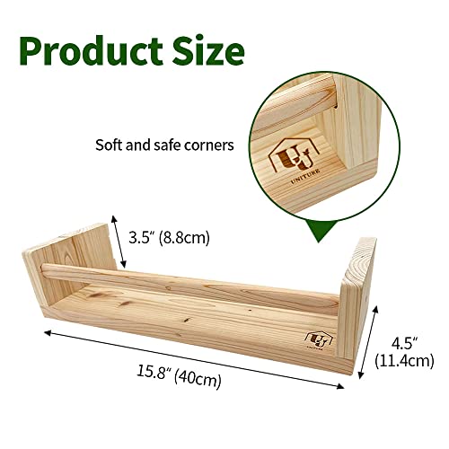 UNITURE Spice Rack Organizer 2pcs, Wall Shelf Wood Decorations for Living Room, Home Decor and Closet Organization