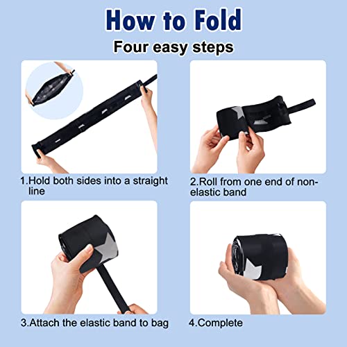Aosbos Reusable Grocery Bags Foldable Shopping Bag with Zipper Portable Duffle Bag for Travel Packable Large Utility Tote Bag Gym Backpack for Women Men, Black Star