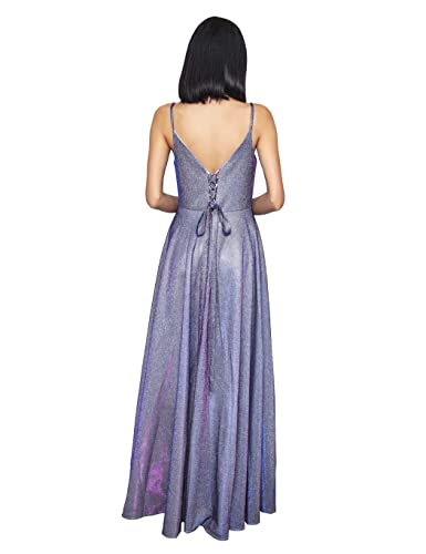 BOSJHD Shiny Gradient Strap Open Back Elegant Party Evening Dress(Purple,XX-Large)