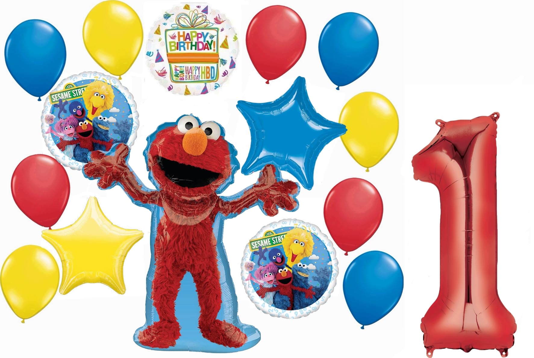 Anagram Elmo and Friends 1st Birthday Party Supplies Balloon Bouquet Decorations