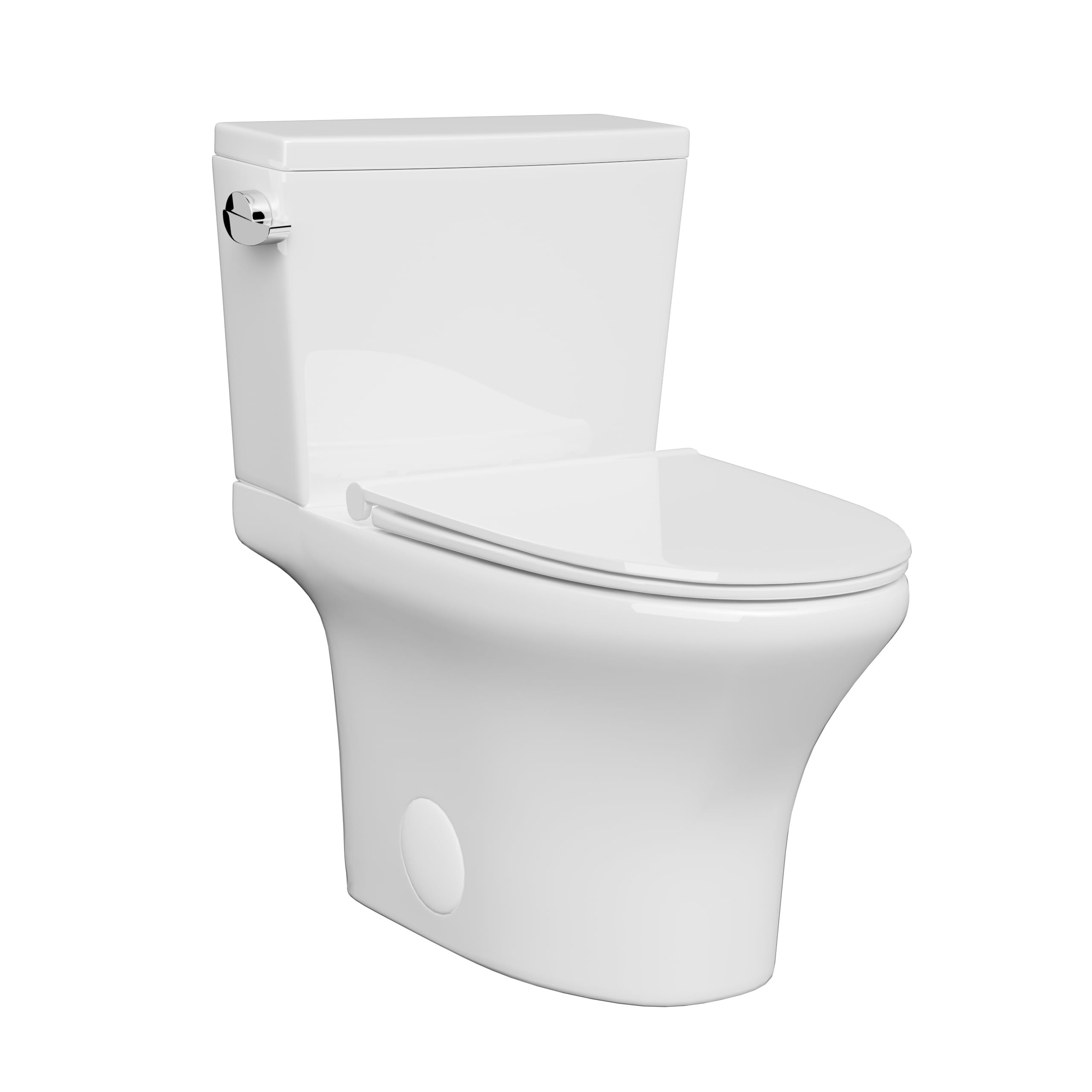 Simple Project 16inch Two-piece Elongated Toilet Single Flush 1.28gpf Toilet With Comfortable Soft Close Seat, Toilets For Bathrooms Comfort Height Elongated - White