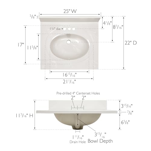 31 Inch Cultured Marble Vanity Top with Backsplash, Improved Package, Ivory β Design House, 586289