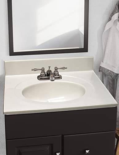 31 Inch Cultured Marble Vanity Top with Backsplash, Improved Package, Ivory β Design House, 586289