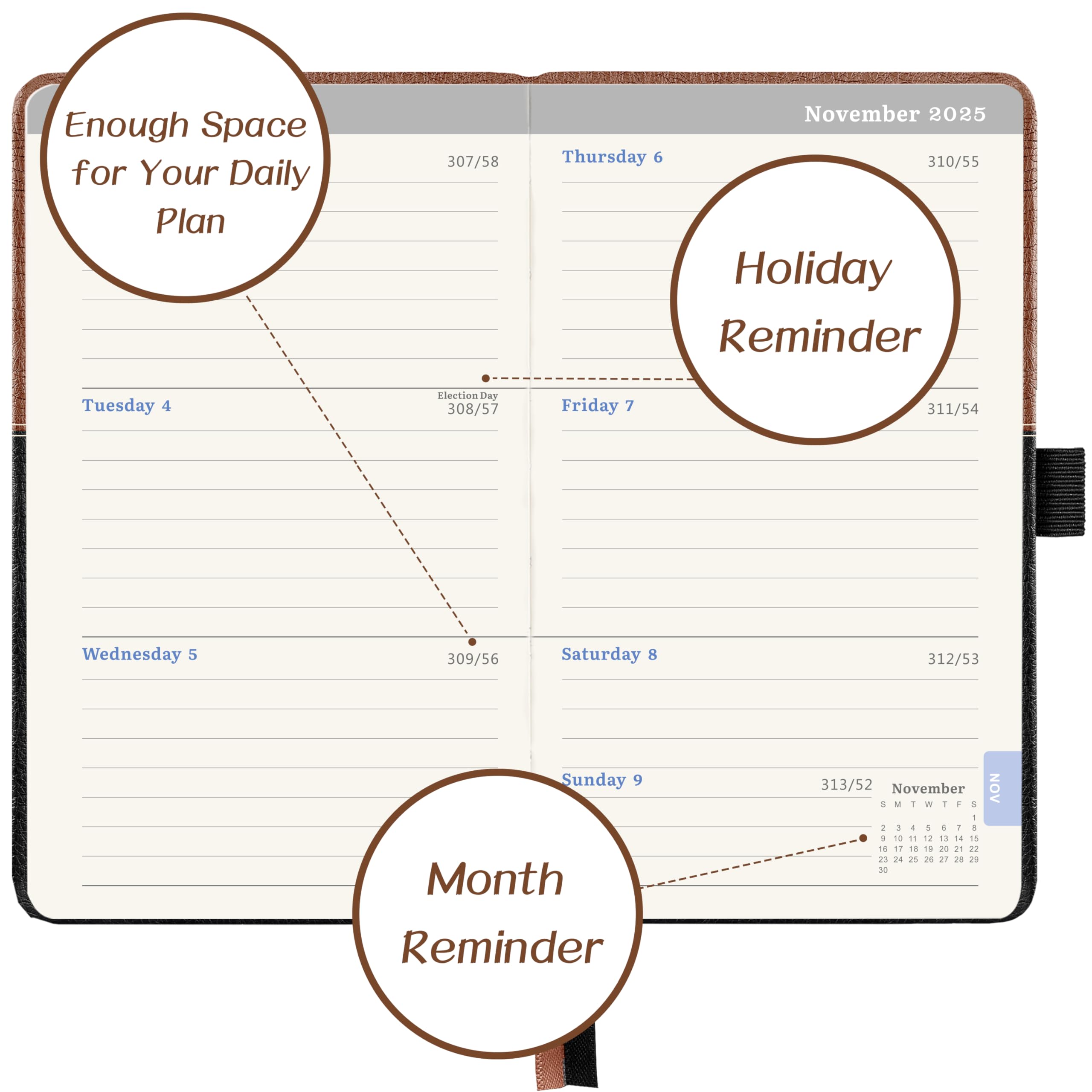 2023 Pocket Planner - Pocket Calendar 2023, Weekly Monthly Planner from January 2023 to December 2023, Small Planner for Purse with Elastic Closure, Inner Pocket