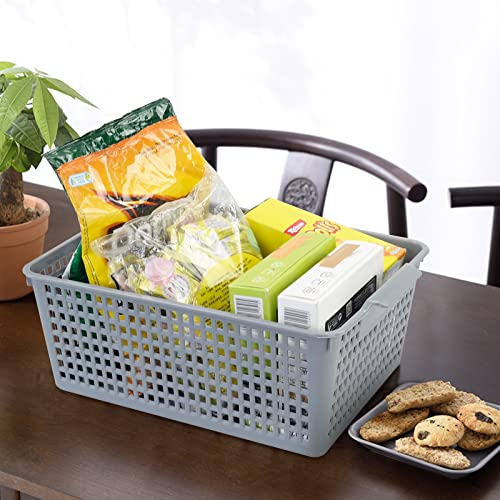 DynkoNA 3-Pack Large Storage Basket Bin, Plastic Organizer Bins