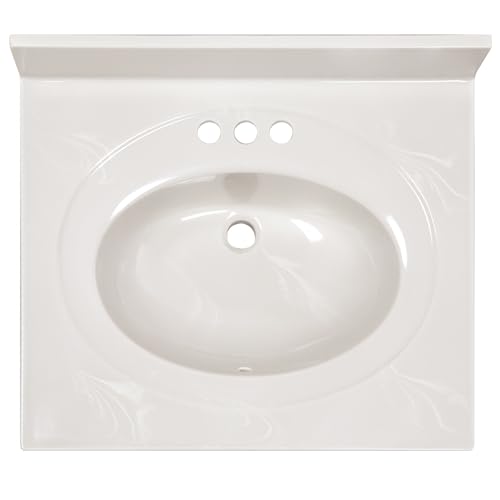 31 Inch Cultured Marble Vanity Top with Backsplash, Improved Package, Ivory β Design House, 586289