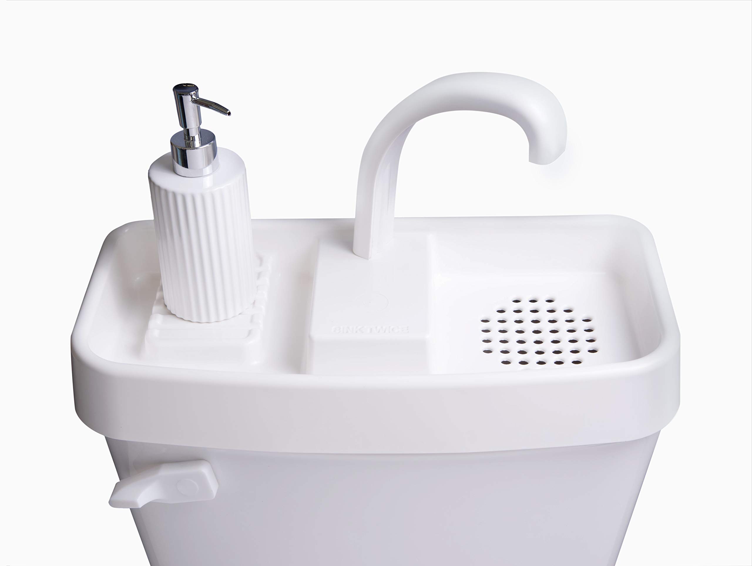 SinkTwice for toilet tanks 15.25" - 16.8" wide (measured with lid off)