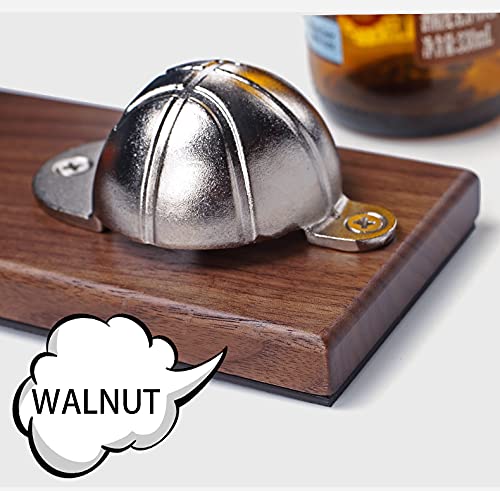 Wall-mounted magnetic bottle opener, wooden, Bottle cap catcher,Ideal Gift for Men and Beer Lovers