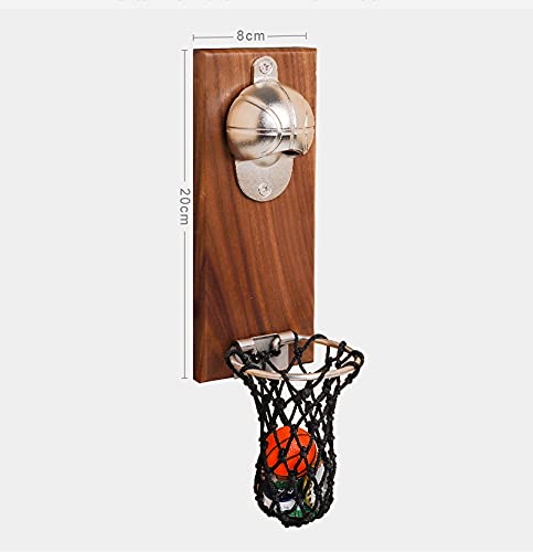 Wall-mounted magnetic bottle opener, wooden, Bottle cap catcher,Ideal Gift for Men and Beer Lovers