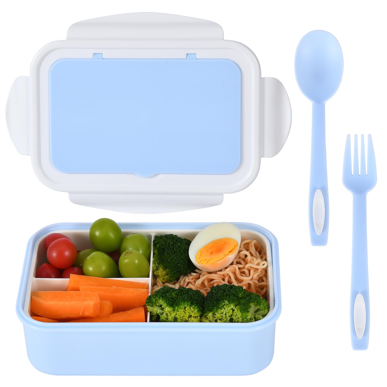 UPTRUST Bento Lunch container For Kids, Bento adult box With 3 Compartment. Leak-proof, Microwave safe, Dishwasher Safe, Freezer Safe,Meal Fruit Snack Packing Box(Spoon&Fork included) (Pink)
