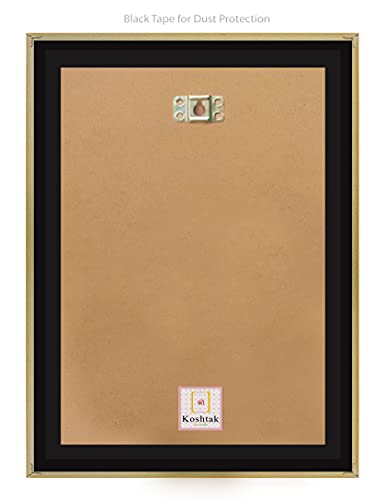 Koshtak Durga maa/vaishno Devi/nav Durga on Tiger maa Saraswati & laxmi Photo Frame with Laminated Poster (30 x 23 cm)(Golden Frame)