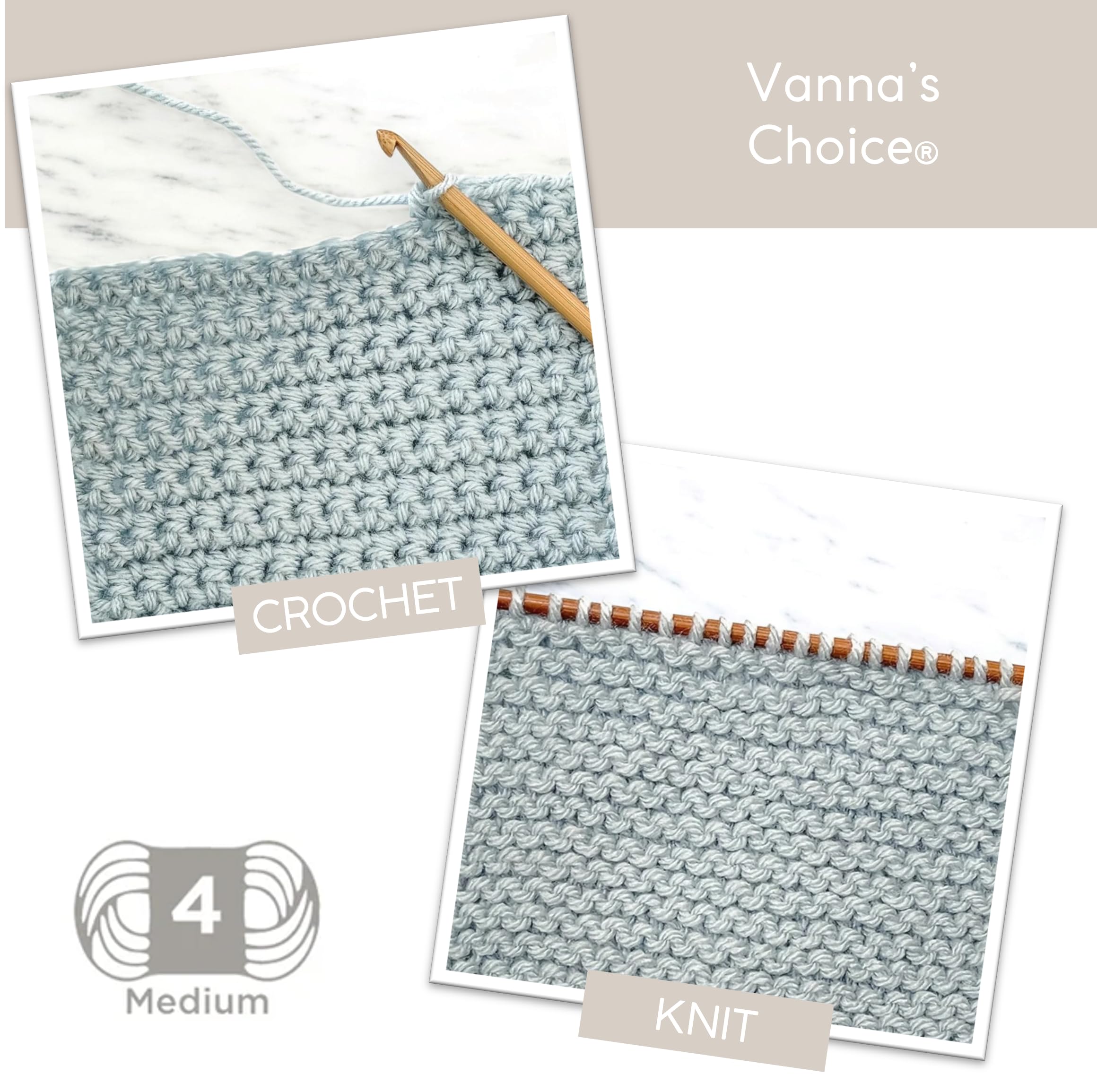(1 Skein) Lion Brand Yarn Vanna's Choice Yarn, Grey Marble