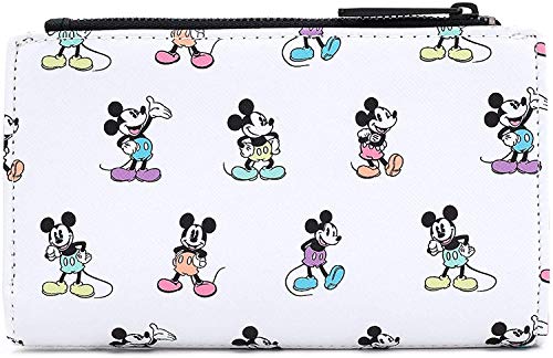 Loungefly Disney Mickey Mouse Pastel Poses All Over Print Flap Wallet