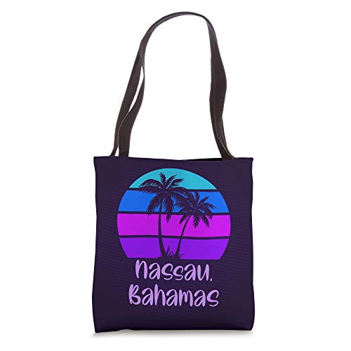 NASSAU BAHAMAS Beach Vacation Trip Retro Sunset Summer Vibes Tote Bag