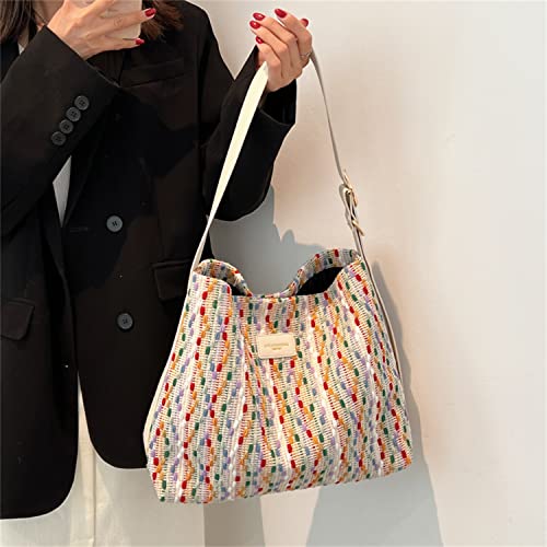 QTKJ Tote Bag, Canvas Shoulder Bag Leather adjustable shoulder straps Crossbody Bag, Large Size Canvas Tote Designer Tote Bag for women Vacation, Travel, Daily and Work(White)