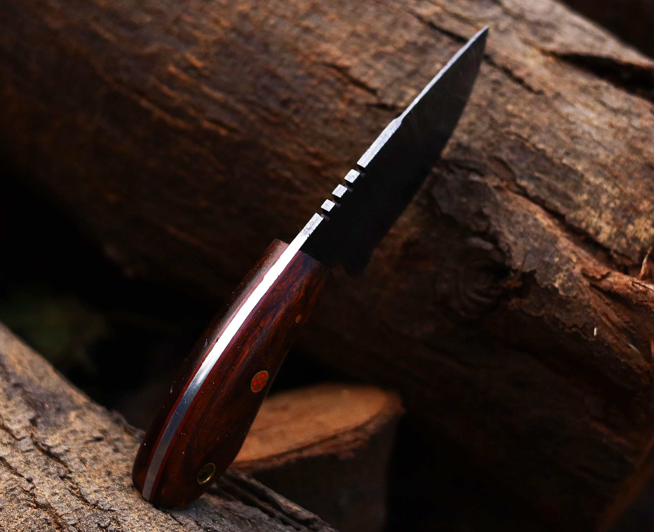 SSSI CRAFT Handmade Fixed Blade High Carbon Steel , Damascus Steel Hunting Knives ,EDC , Mini Neck , Survival and Pocket Knife For Men With Sheath