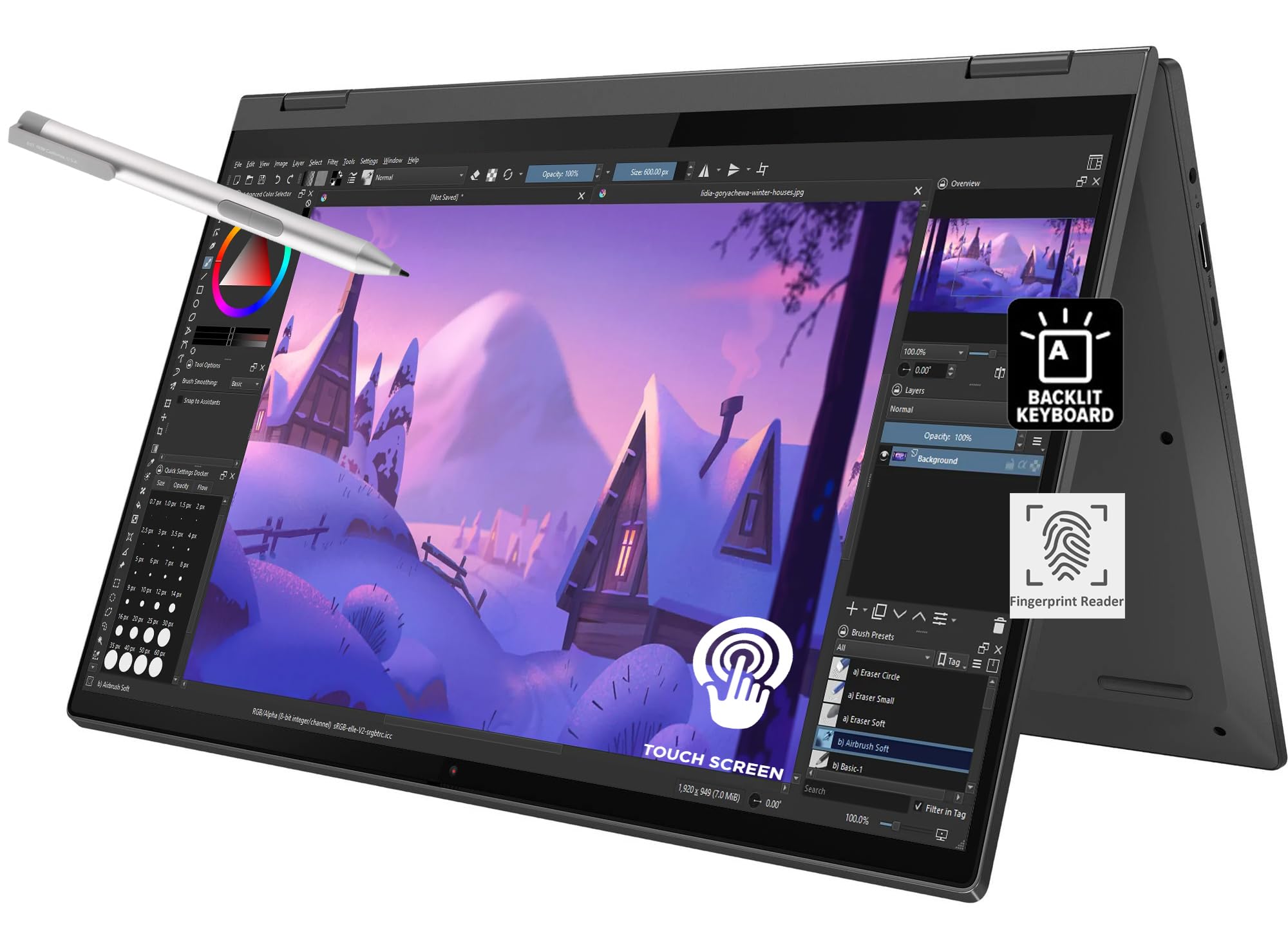 Lenovo IdeaPad Flex 5 5i 15.6" FHD 2-in-1 Touchscreen (Intel 4-Core i7-1165G7, 16GB RAM, 1TB PCIe SSD, Webcam, Active Stylus), Full HD IPS Convertible Laptop, Fingerprint, Backlit, Windows 11 Home