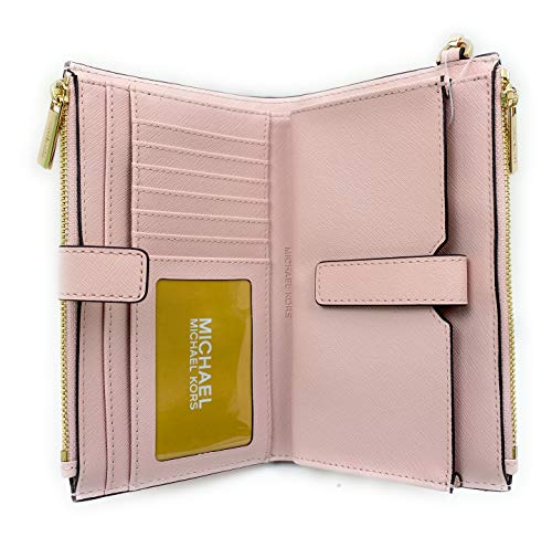 Michael Kors Women's Jet Set Travel Double Zip Wristlet (powder blush)