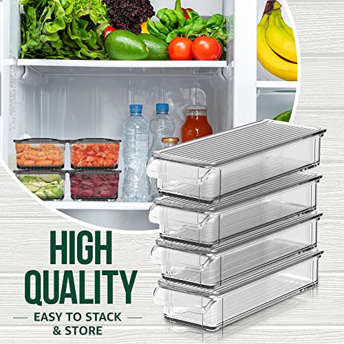 YANs Bamboo Cutting Board with Containers for Easy Meal Prep - Full Chopping Board Set with Extra Large Storage - Durable Wood Cutting Board Organizer incl Juice Groove to Keep Your Kitchen Tidy - Set