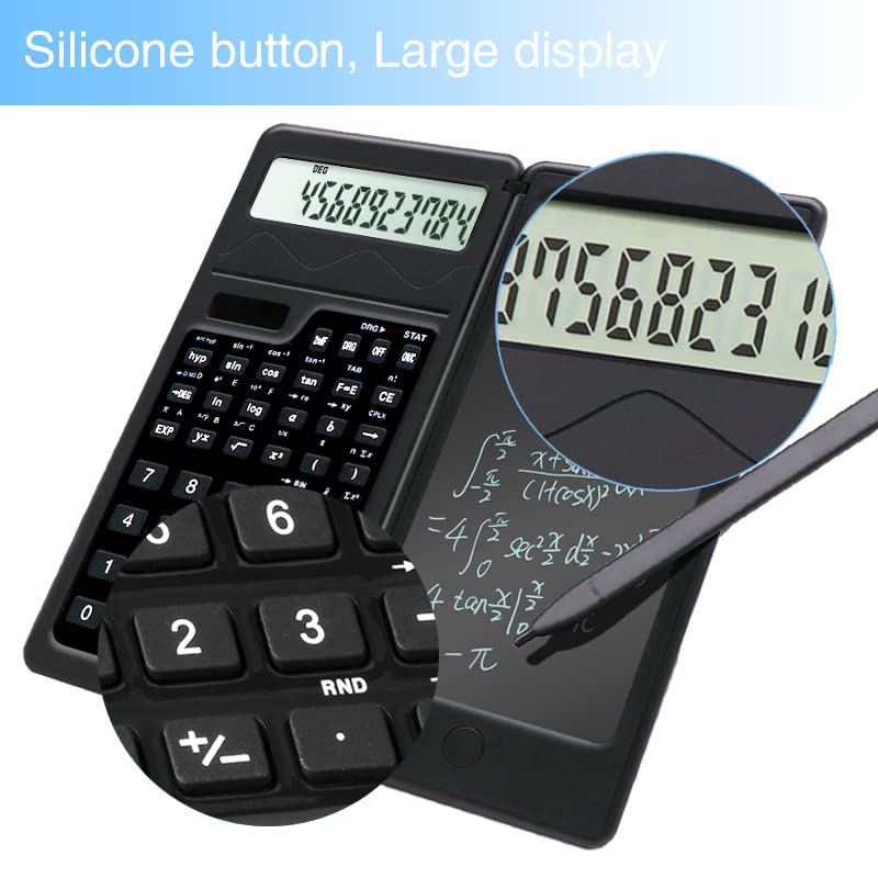 Solar Scientific Calculators,Lvesunny Scientific Calculator with Notepad, Large 10-Digit Display Screen, Solar and Battery Power, Ideal for Basic Math, Perfect School Supplies for Students (Solar)
