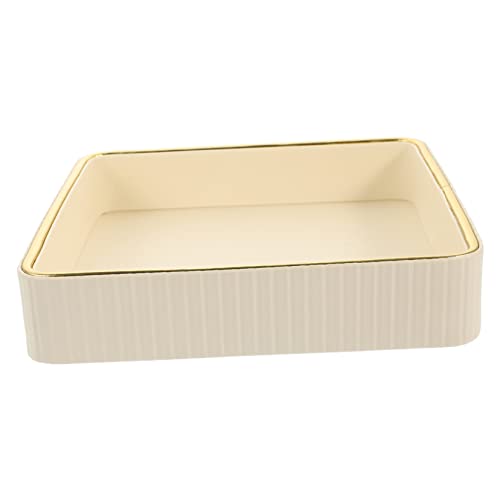 BESTOYARD 3pcs Leather Storage Tray Jewelry Dish Tray Luxury Decor Ring Display Holder Perfume Organizer Ring Dish Faux Leather Tray Jewelry Display Plate Storage Plate Jewelry Display Tray