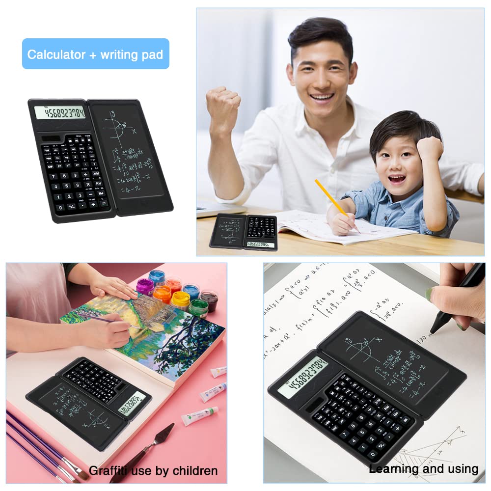 Solar Scientific Calculators,Lvesunny Scientific Calculator with Notepad, Large 10-Digit Display Screen, Solar and Battery Power, Ideal for Basic Math, Perfect School Supplies for Students (Solar)