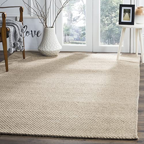 SAFAVIEH Natura Collection 9' x 12' Beige NAT801B Handmade Premium Wool Living Room Dining Bedroom Area Rug