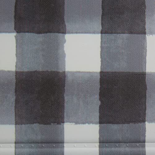 Home Dynamix Cat Cora Printed Embossed Gentle Step Buffalo Check French Country Kitchen Mat, Black/White, 19.6" x 39.3"