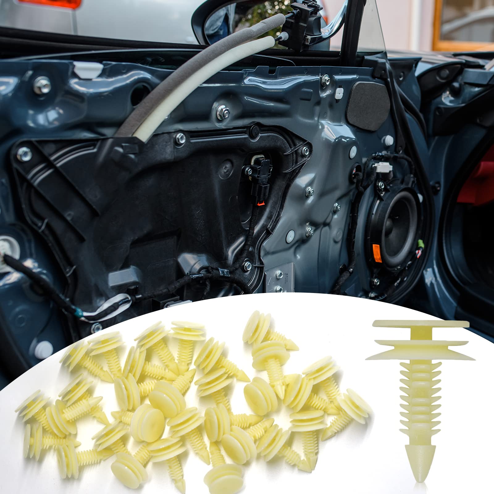 Gistilli 50pcs Door Trim Panel Panel Retainer Clips Compatible with GM Chevy Buick GMC Jimmy Pontiac 10153057(8mm Hole)