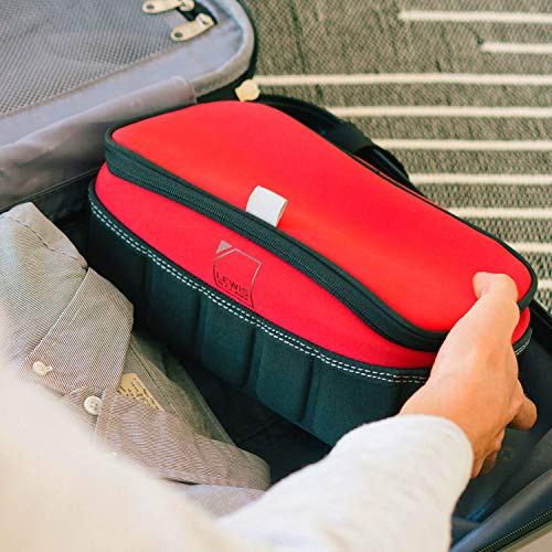 Lewis N. Clark Travelflex Toiletry Kit, Makeup Bag, Shower Caddy + Travel Organizer for Luggage, Carry-on or Suitcase, Classic Side Zip, Charcoal