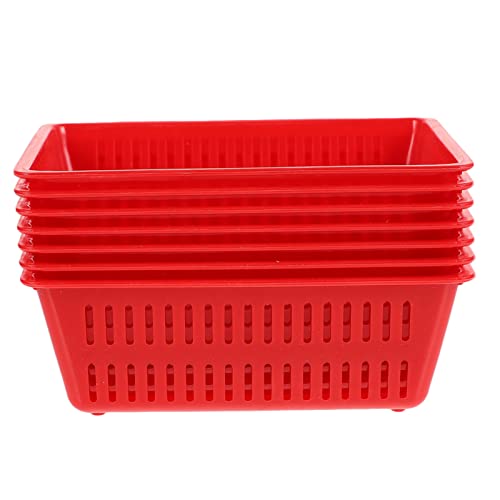 Toyvian 7pcs Plastic Coin Storage Baskets Decorative Desktop Basket Sundries Organizer