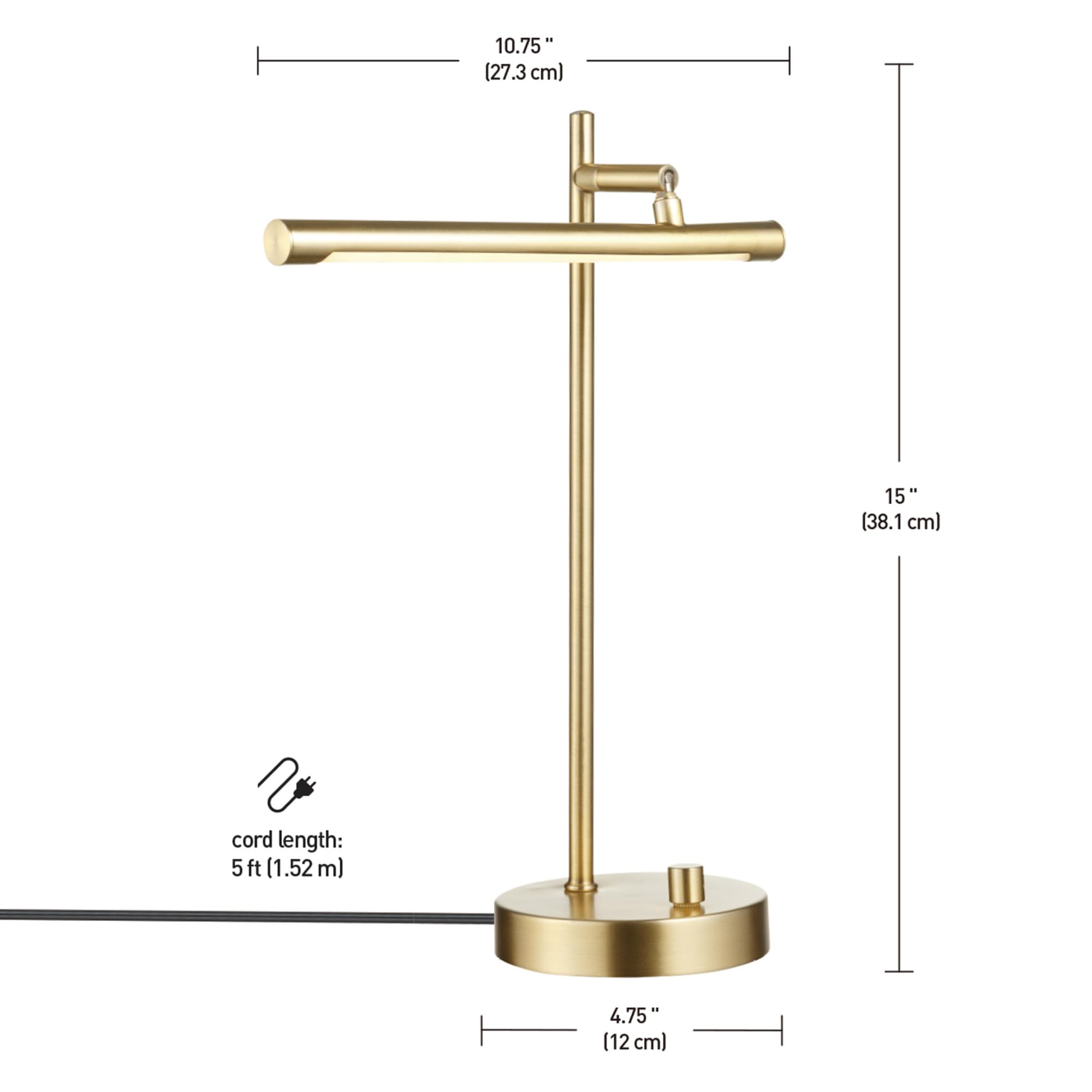 Globe Electric 52889 West Desk lamp, Matte Brass