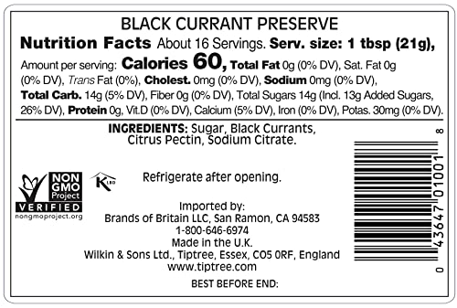 Tiptree Black Currant Preserve, 12 Ounce Jar