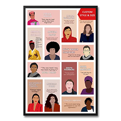 LOLUIS Women Leader Posters, Empower Women Poster, Women History Month Poster, Inspirational Wall Art For Teens Girls Room Decor, Womens UNFRAMED (16x24", 1.1 Women Leader)