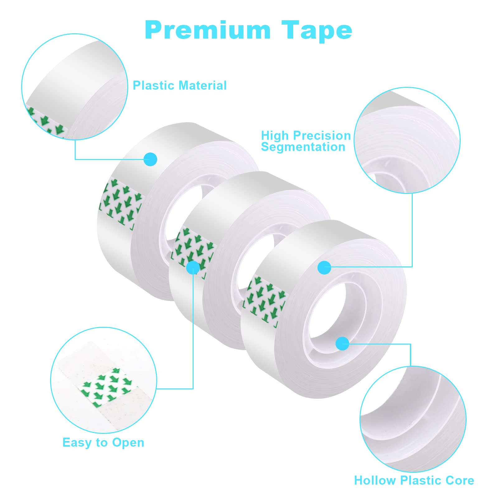 DHOOZ 16 Rolls Clear Tape for Gift Wrapping, Transparent Tape Refills, Premium Gift Wrapping Tape Rolls, Gift Tape, Gift Wrap Tape, Office Tapes Bulk for Wrapping Gifts, Desk Supplies, Home, School