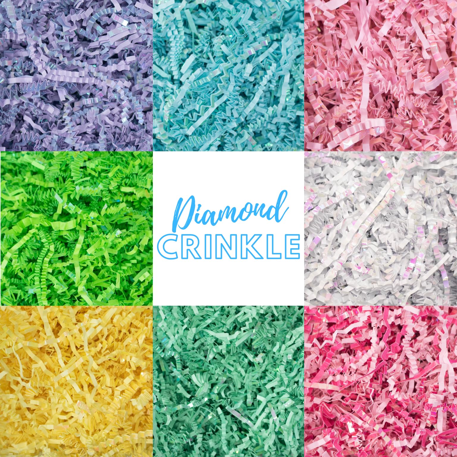 MagicWater Supply Crinkle Cut Paper Shred Filler (2 LB) for Gift Wrapping & Basket Filling - Diamond White