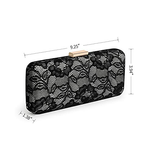 Mulian LilY M308 Women's Elegant Floral Lace Clutch Formal Evening Prom Handbag Purse Silver