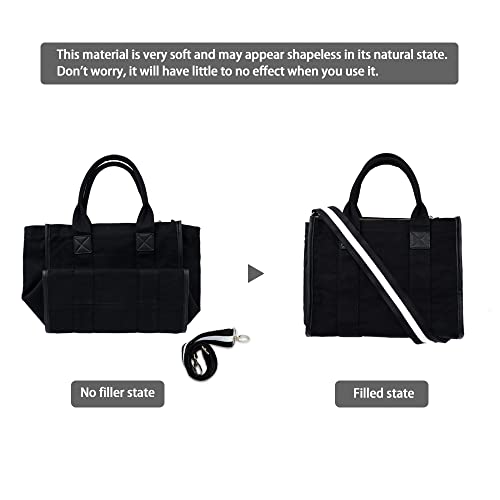 MEEJUNE Women Canvas Tote Handbags Casual Shoulder Work Bag Crossbody (Multi)