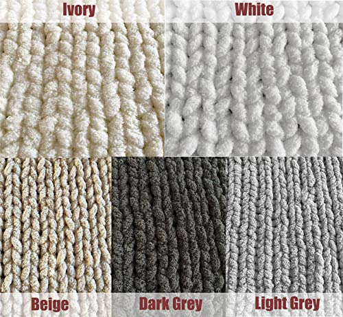 INNDUN Chunky Knit Blanket Throw (40x60 inches) Handwoven Interior Decoration Gift Sofa Beige