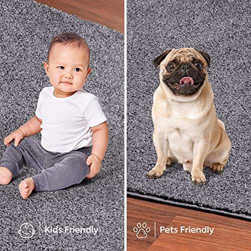 Furnish my Place Grey 3' x 5' Solid Color Rug Made in USA