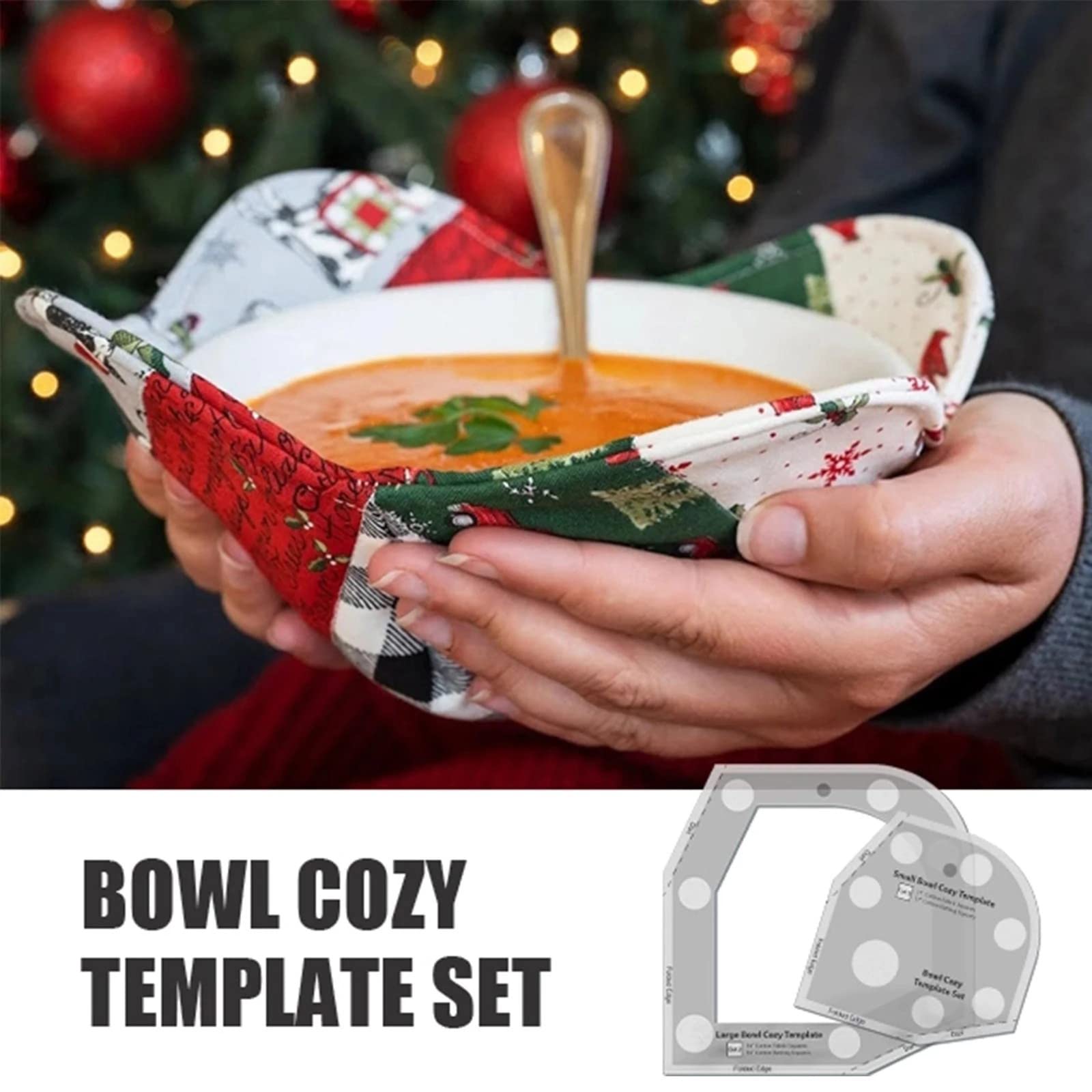 Bowl Cozy Template, Quilting Hot Bowl Rack Insulated Microfiber and Sponge Heat Resistant Acrylic Bowl Cozy Pattern Template for Hot and Cold Food Bowl Rack DIY Kitchen Art Craft