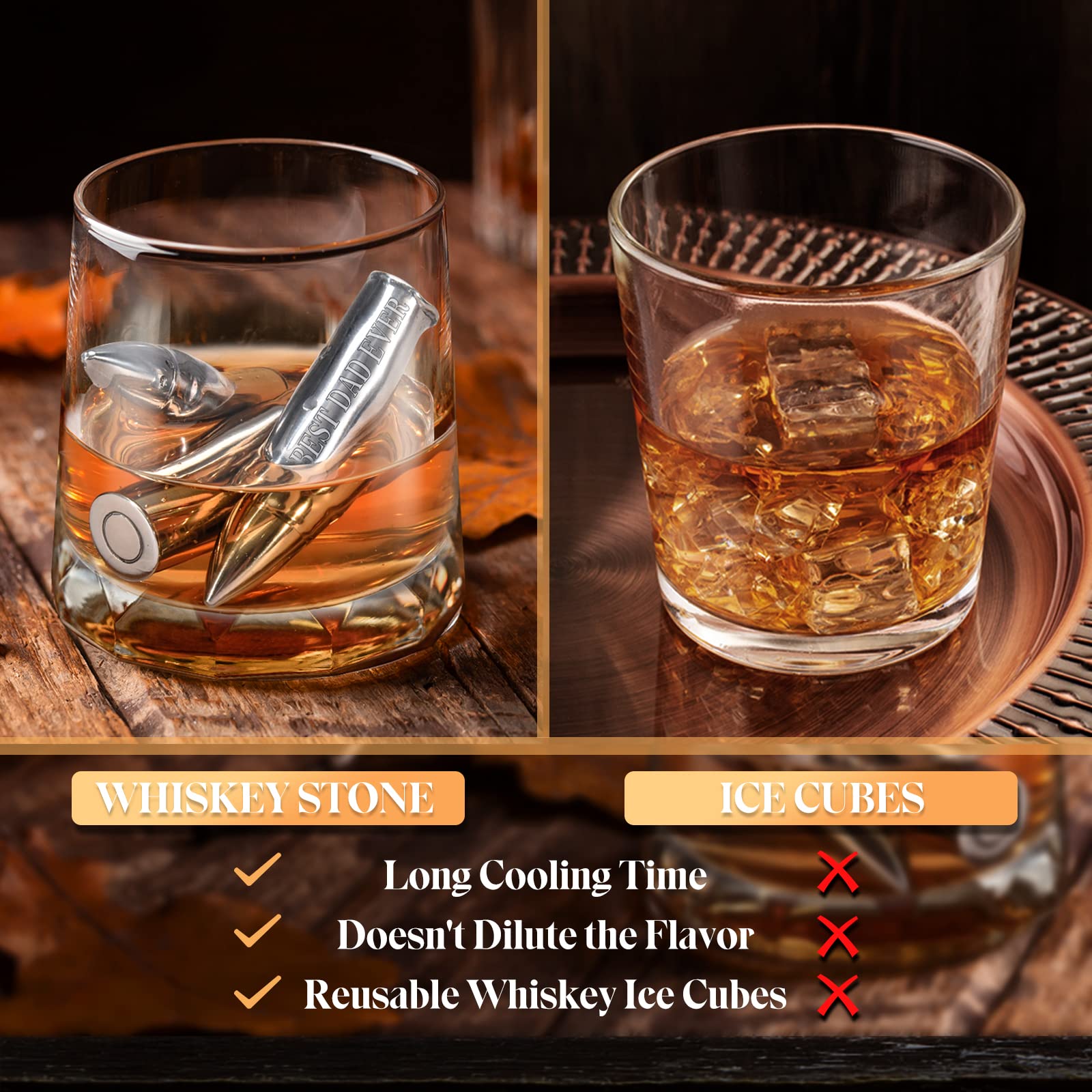 Gifts for Men, Whiskey Stones Gift Set and Universal Socket, Stuffers for Men, Christmas Gifts for Men, Dad, Him