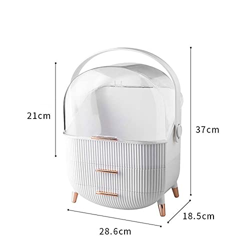 TUOZHE Jewellery Box, Storage Box Large Capacity Waterproof and Dustproof Vanity Box Bathroom Desktop Skin Care Storage Drawer (Color : Green)