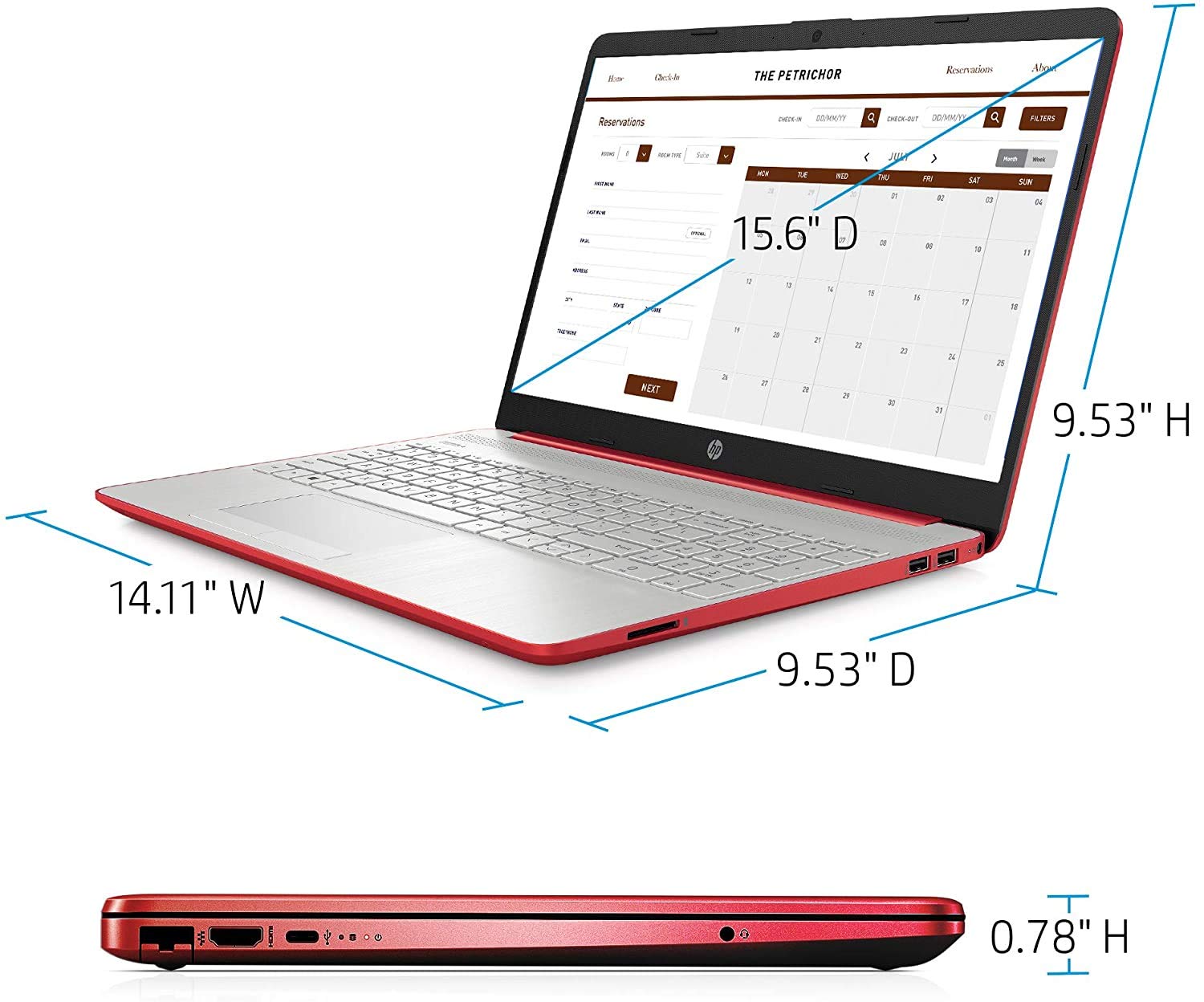 2020 HP 15.6" HD LED Display Laptop, Intel Pentium Gold 6405U Processor, 4GB DDR4 RAM, 128GB SSD, HDMI, Webcam, WI-FI, Windows 10 S, Scarlet Red