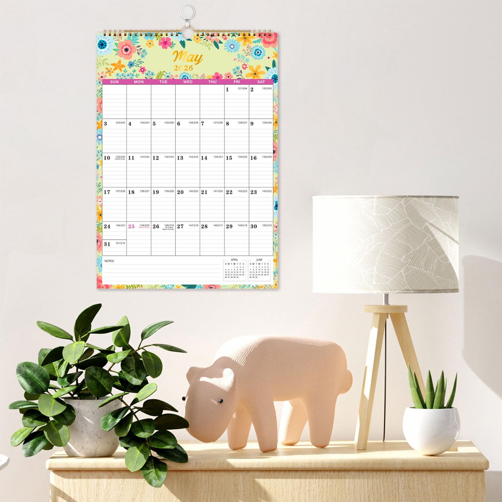 2023-2024 Wall Calendar - 18 Monthly Wall Calendar with Thick Paper, July 2023 - Dec 2024, 12" x 17", Large Blocks with Julian Dates, Twin-Wire Binding, Hanging Hook, Perfect for Home & Office Planning