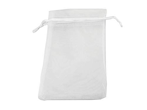 QIANHAILIZZ 50 Pack 12 x 16 Inch Drawstring Flower Bags Organza Jewelry Gift Pouch Candy Pouch Drawstring Wedding Favor Bags (White)