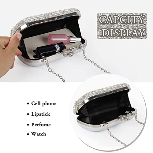 SUKUTU Women Tassel Evening Clutch Bag Luxury Rhinestones Party Prom Purse Handbag With Detachable Chain