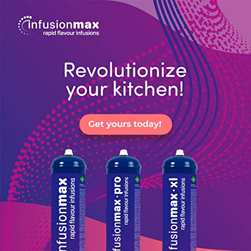 InfusionMax Whipped Cream Chargers - Pure Culinary Whipped Cream Charger Cylinder - 0.95 Liters (580 gram) Compatible with Standard Whipped Cream Dispenser